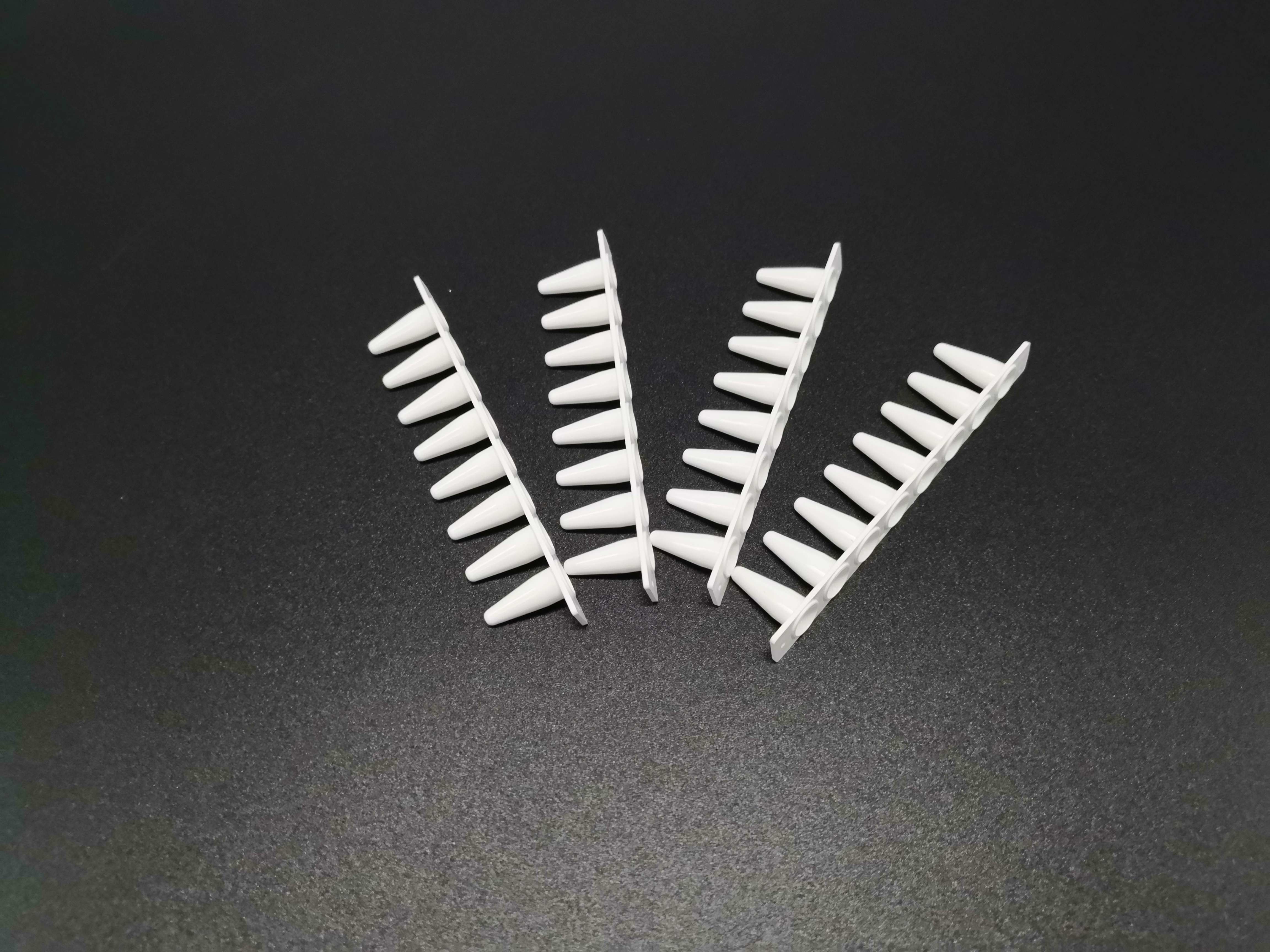 0.2mL PCR 8-Strip Tubes Medical Lab Consumables White High Pipe No Cover